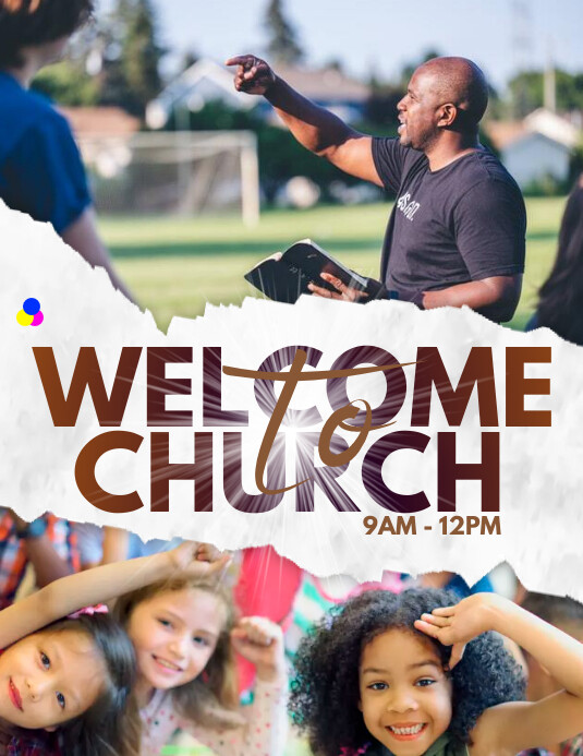 Maximalist Welcome To Church Flyer (us Letter Template | PosterMyWall