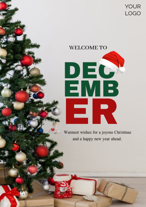 Maximalist Welcome To December A4 Template | PosterMyWall