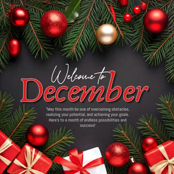 Maximalist Welcome To December Instagram Post Template | PosterMyWall