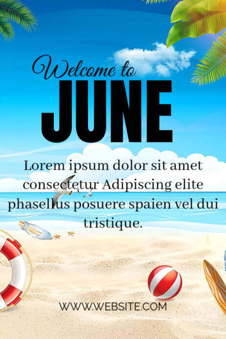 Maximalist Welcome To June Poster Template | PosterMyWall