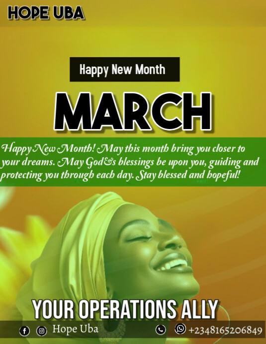 Maximalist Welcome To March, Happy New Month March, Hello March Flyer (us Letter) Template ...
