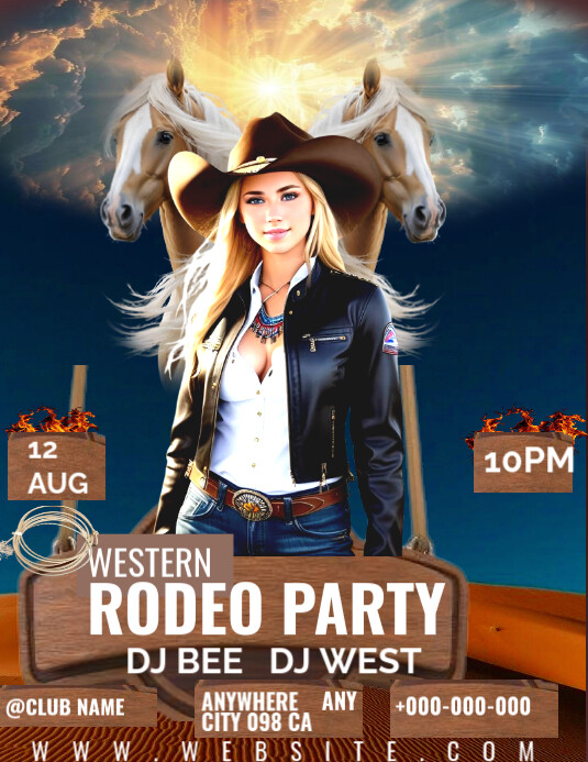 Maximalist Western Rodeo Party Flyer (us Letter) Template | PosterMyWall