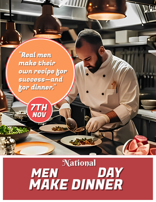 Maximalist White And Red Background Gradient National Men Make Dinner ...