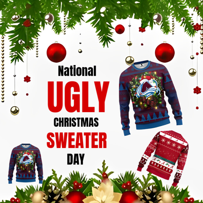 Maximalist White Green Background Illustrative National Ugly Christmas ...