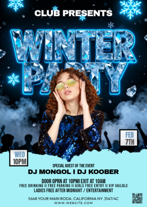 Maximalist Winter Party A6 Template | PosterMyWall