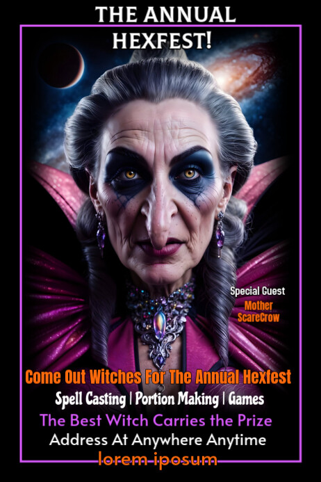 Maximalist Witches Day Celebration Flyer Poster Template | PosterMyWall
