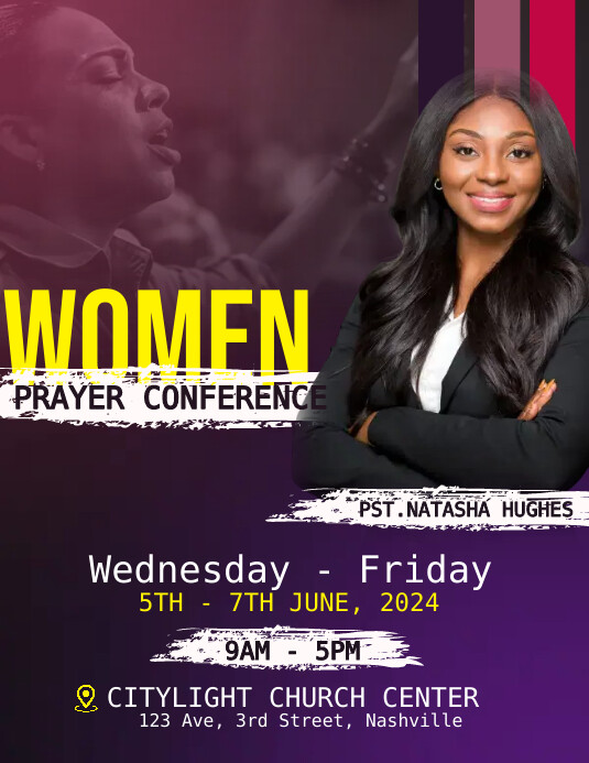 Maximalist Women Prayer Conference Flyer (us Template | PosterMyWall
