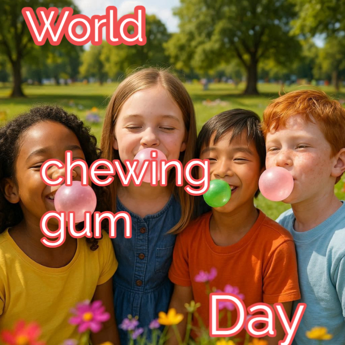 Maximalist World Chewing Gum Day Instagram Post Template | PosterMyWall