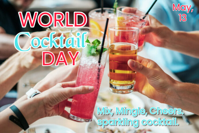 Maximalist World Cocktail Day Poster Template | PosterMyWall