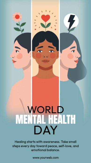 Maximalist World Mental Health Day Whatsapp Status Template | PosterMyWall