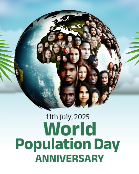 Modèle Maximalist World Population Day Instagram Portrait | PosterMyWall