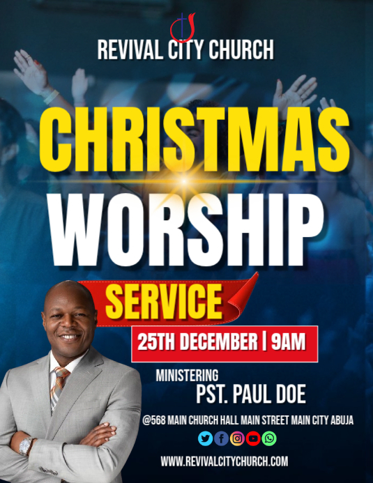 Maximalist Worship Christmas Service Flyer (us Letter) Template ...