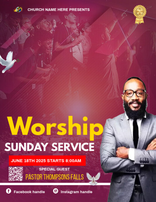 Maximalist Worship Sunday Service Flyer (us Letter) Template | PosterMyWall