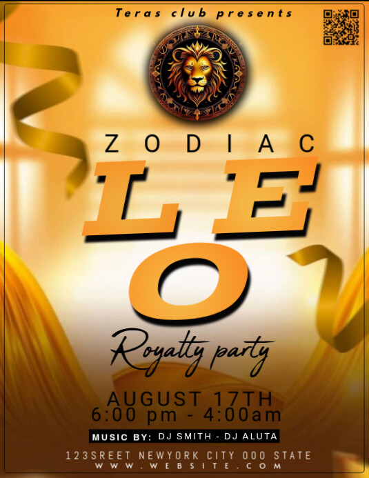 Maximalist Zodiac Leo Party Flyer (us Letter) Template | PosterMyWall