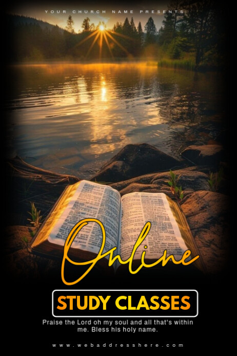 Maximalist Zoom Bible Study Classes Poster Template | PosterMyWall