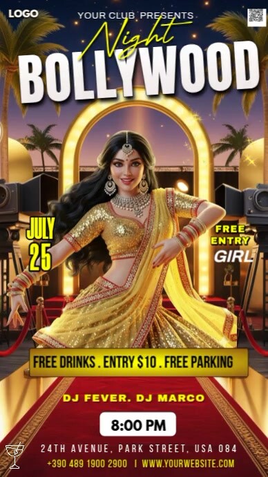 Copy of Bollywood Night Party Instagram Story | PosterMyWall