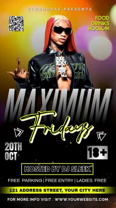 MAXIMUM FRIDAY PARTY FLYER TEMPLATE | PosterMyWall