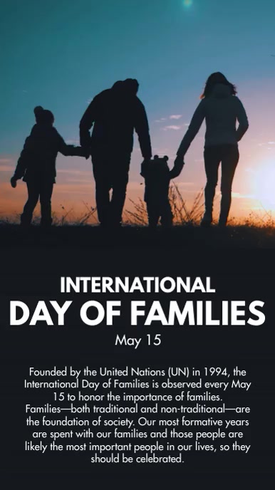 May 15 - International Day of Families Template | PosterMyWall