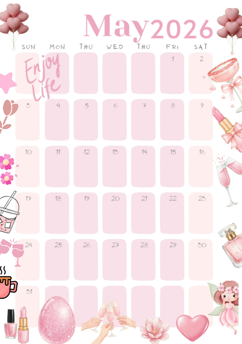 Plantilla de May 2026 Calendar | PosterMyWall
