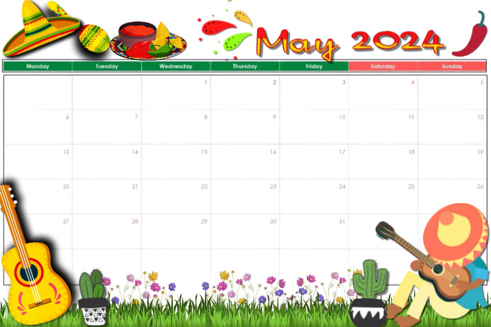 Copy of May Calendar 2024 Template | PosterMyWall