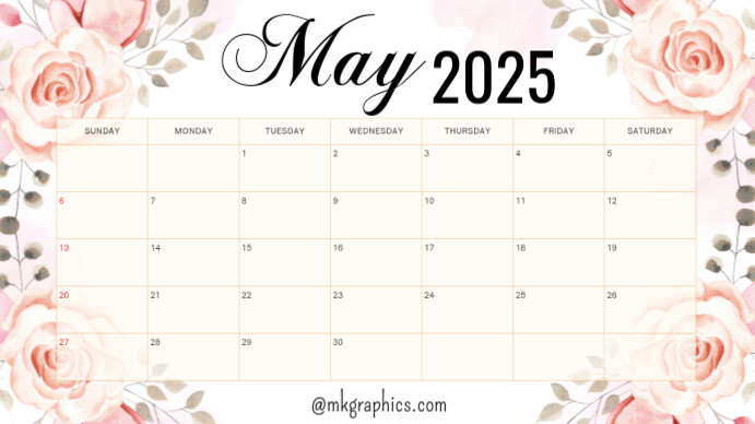 May calendar Template | PosterMyWall