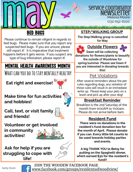 May Spring Newsletter poster calendar flyer Template | PosterMyWall