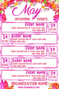 MAY Upcoming Events Calendar Template | PosterMyWall