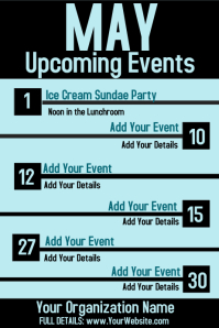 May Video Upcoming Events Calendar Template | PosterMyWall