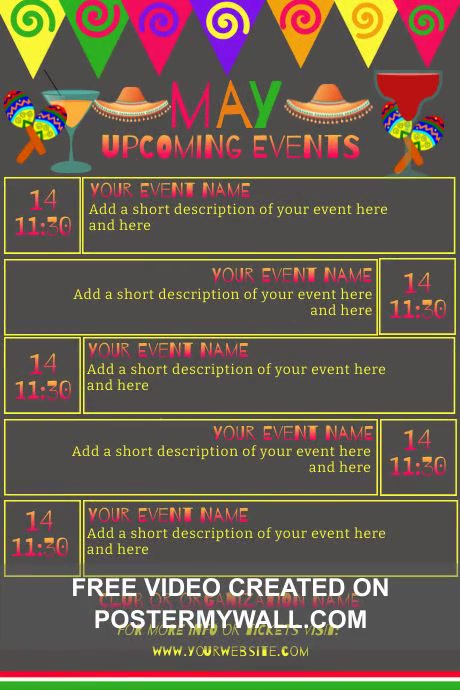 May Upcoming Events Template | PosterMyWall