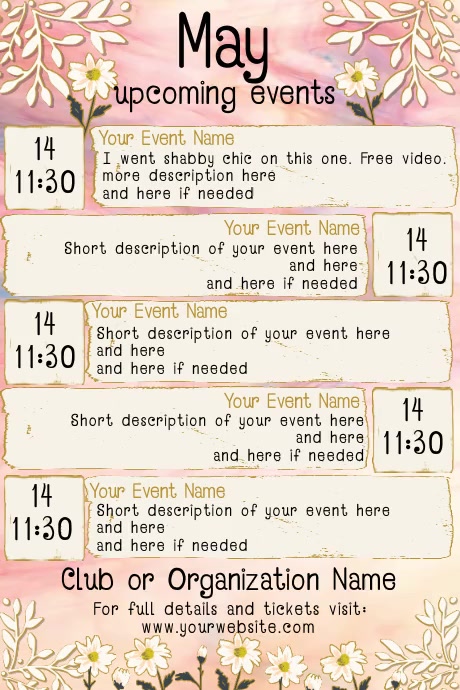 Copy of May Upcoming Events Video | PosterMyWall