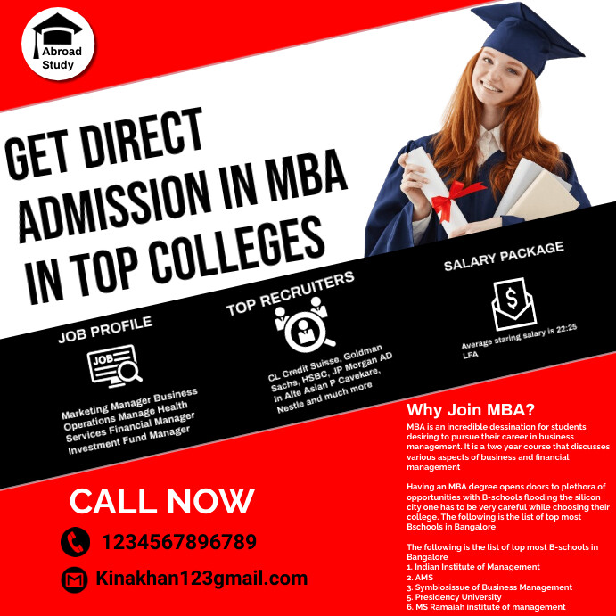 MBA abroad study flyer Template | PosterMyWall