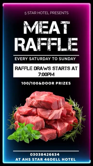 MEAT RAFFLE Template | PosterMyWall