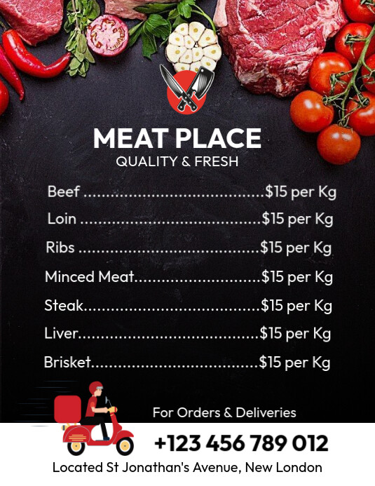 Copy of Meat Shop pricelist | PosterMyWall