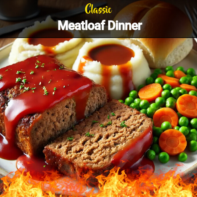 Copy of Meatloaf Dinner Southern Food | PosterMyWall