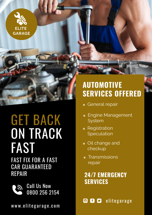 Mechanic service flyer Template | PosterMyWall