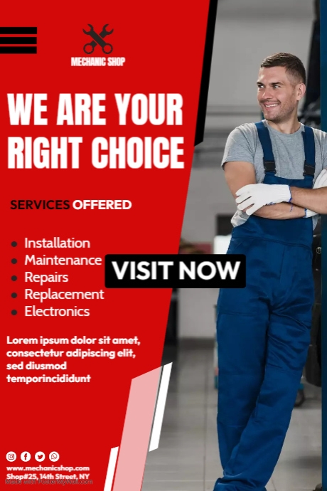 Plantilla de Mechanical Shop Poster | PosterMyWall
