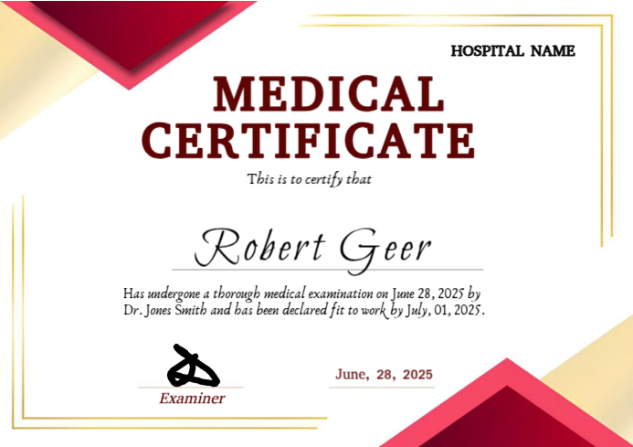 Medical certificate/report Template | PosterMyWall