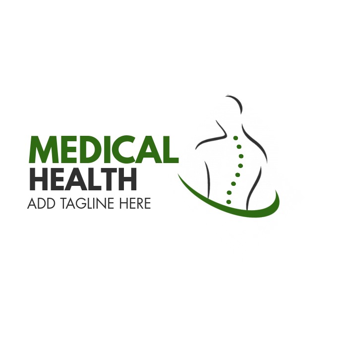 Medical health logo green and grey colors Template | PosterMyWall