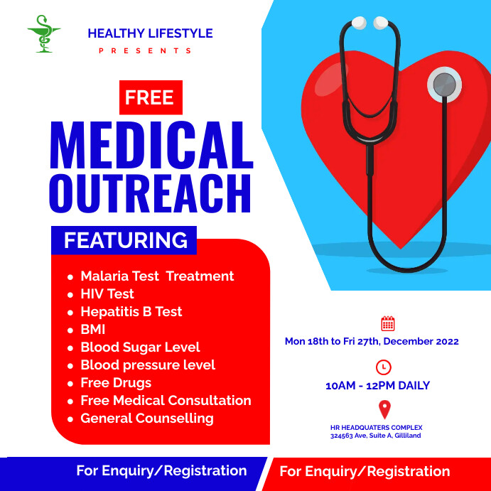 MEDICAL OUTREACH Flyer Design Template PosterMyWall MEDICAL OUTREACH Flyer Design Template PosterMyWall