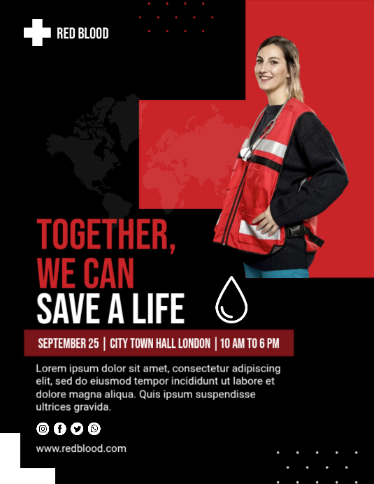 Medical Red Blood AD Template | PosterMyWall