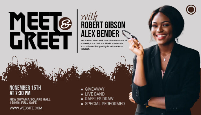 Meet & Greet Blog header Template | PosterMyWall