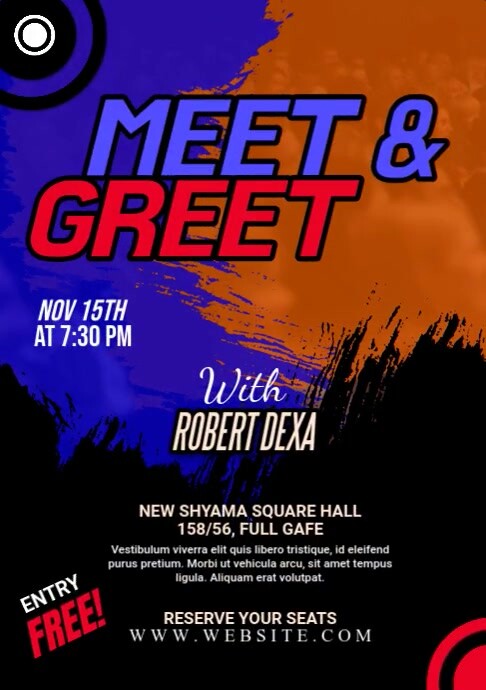 Meet & Greet Flyer (1) Template | PosterMyWall