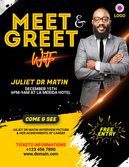 Copy of Meet & Greet Flyer Template | PosterMyWall