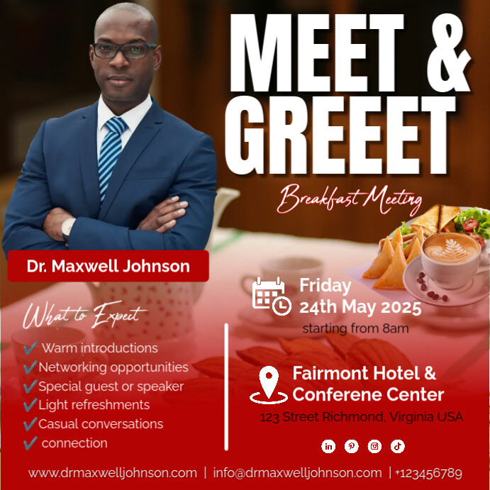 Modèle Meet and Greet Breakfast Meeting | PosterMyWall