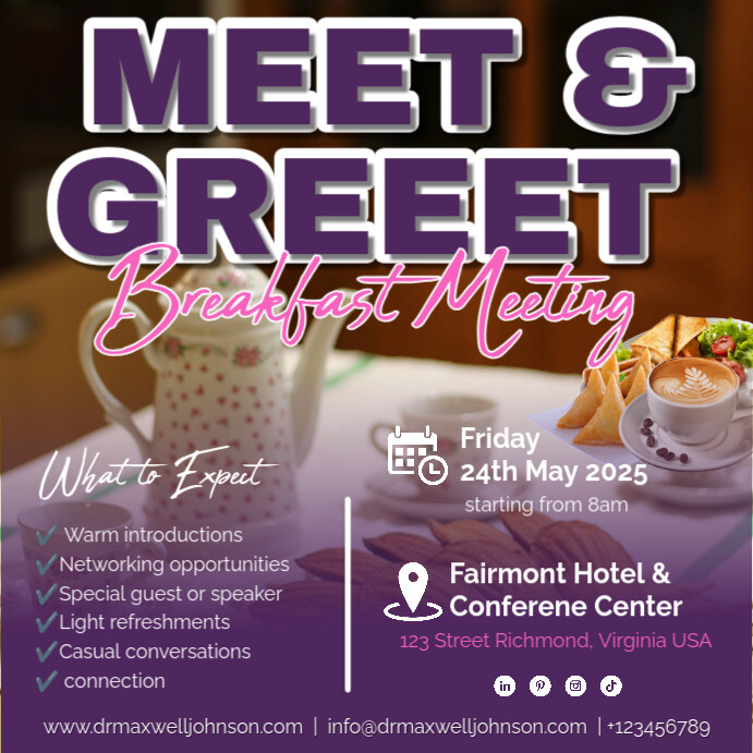 Meet and Greet Breakfast Meeting Template | PosterMyWall