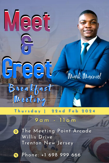 Meet and greet breakfast meeting event flyer Template | PosterMyWall