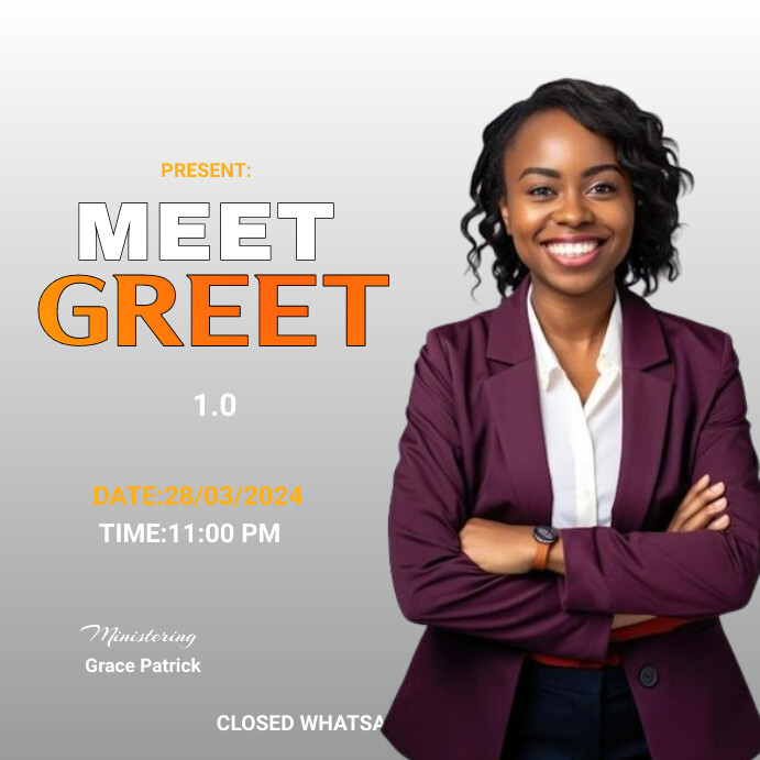 MEET AND GREET Template | PosterMyWall