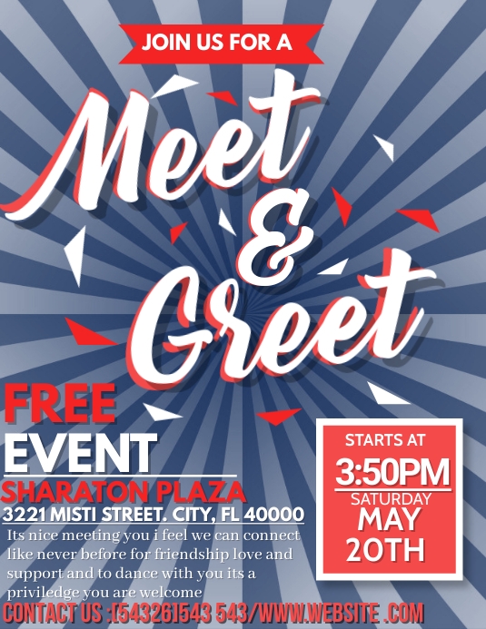 Meet and greet Template | PosterMyWall