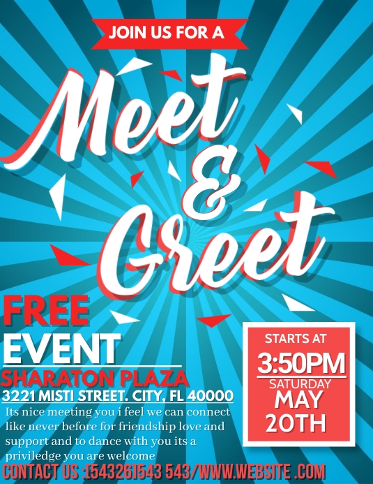 Meet and greet Template | PosterMyWall