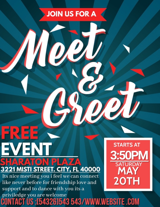 Meet and greet Template | PosterMyWall